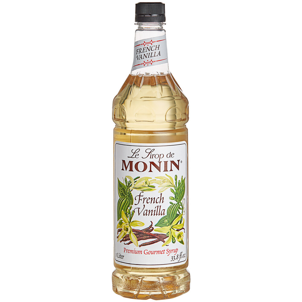 Monin Premium French Vanilla Flavoring Syrup 1 Liter - 4/Case