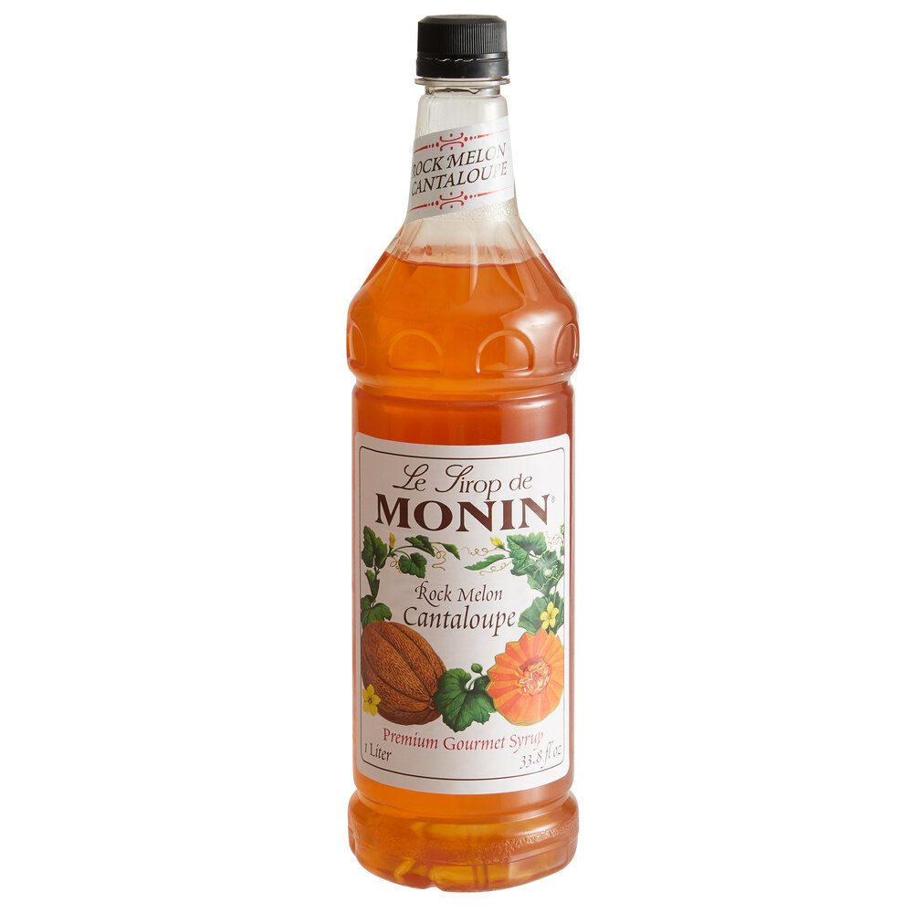 Monin Premium Rock Melon Cantaloupe Flavoring Syrup 1 Liter - 4/Case