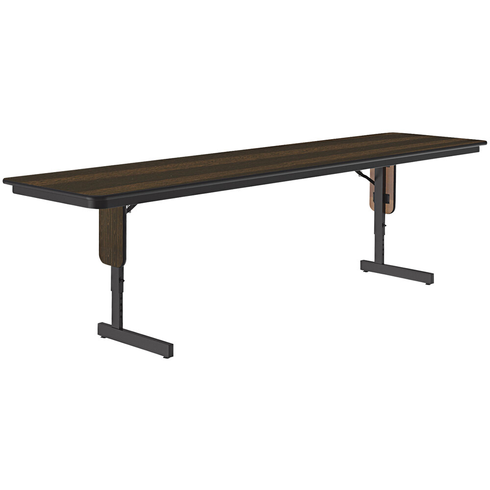 Correll 24" x 72" Walnut 22" - 30" Adjustable Height Thermal-Fused ...