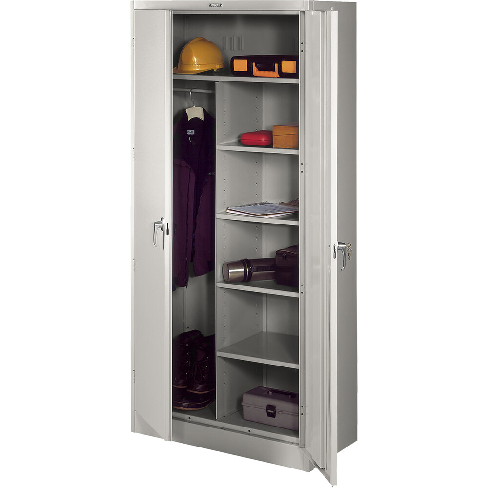 Tennsco 24" x 36" x 78" Light Gray Deluxe Combination Cabinet with ...