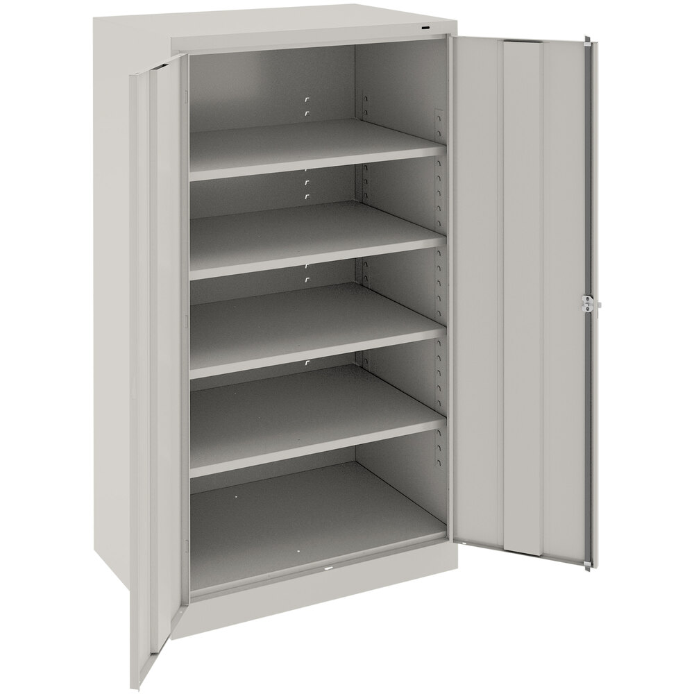 Tennsco 24" x 36" x 72" Light Gray Standard Storage Cabinet with Solid ...