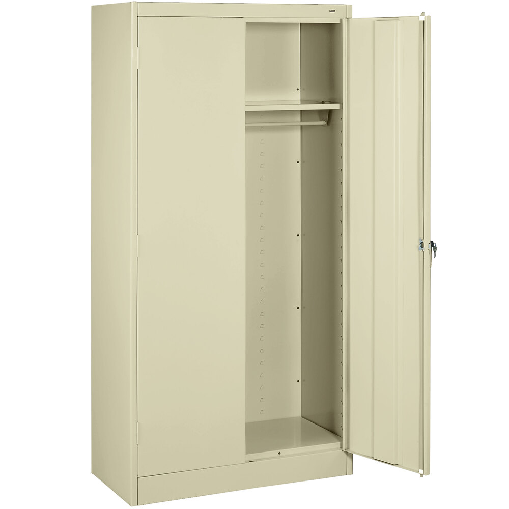 Tennsco 24" x 36" x 72" Putty Standard Wardrobe Cabinet with Solid ...