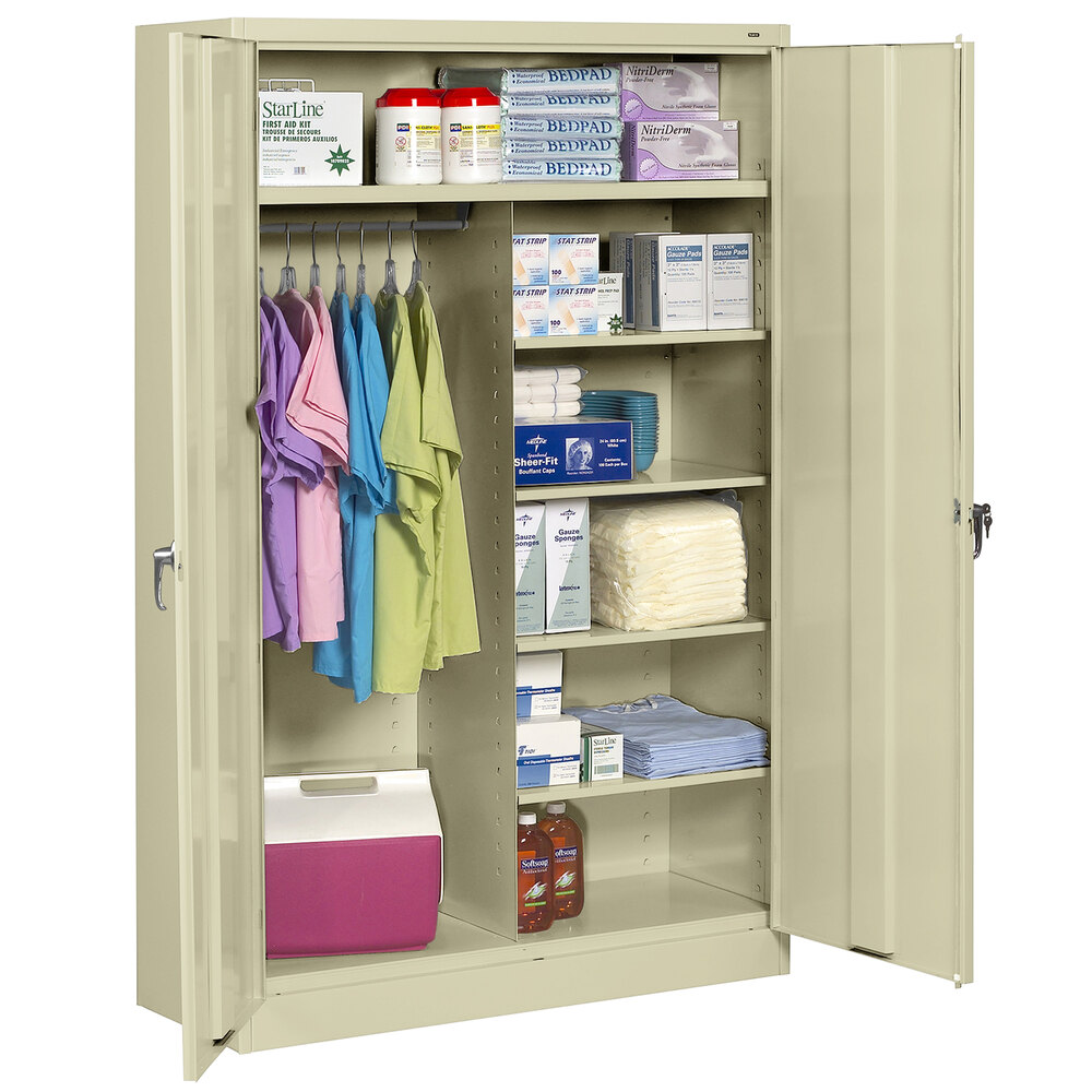 Tennsco 18" x 48" x 78" Putty Jumbo Combination Cabinet with Solid ...