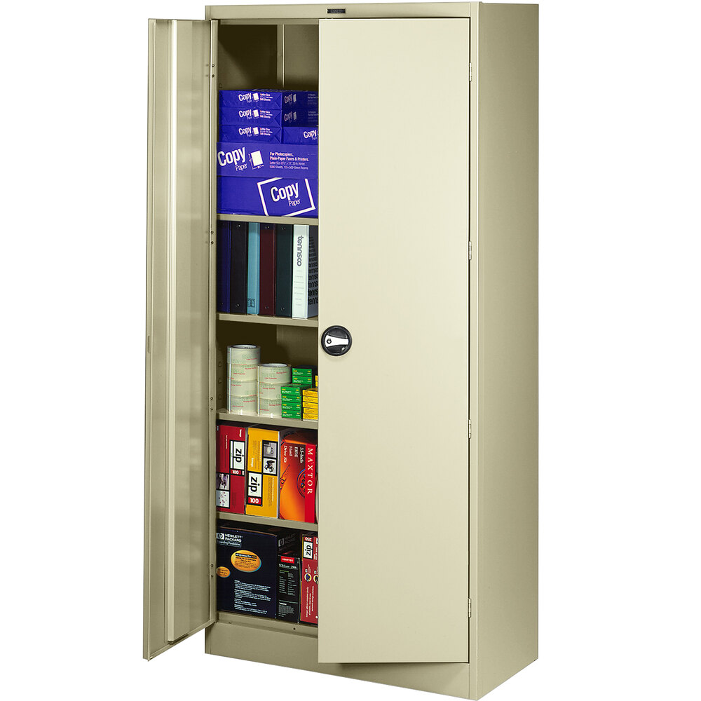 Tennsco 18" x 36" x 78" Sand Deluxe Storage Cabinet with Solid Doors ...