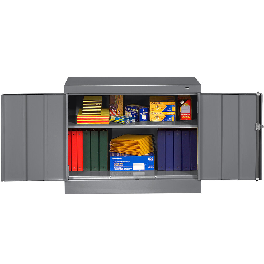 Tennsco 24" x 36" x 36" Dark Gray Standard Storage Cabinet with Solid ...