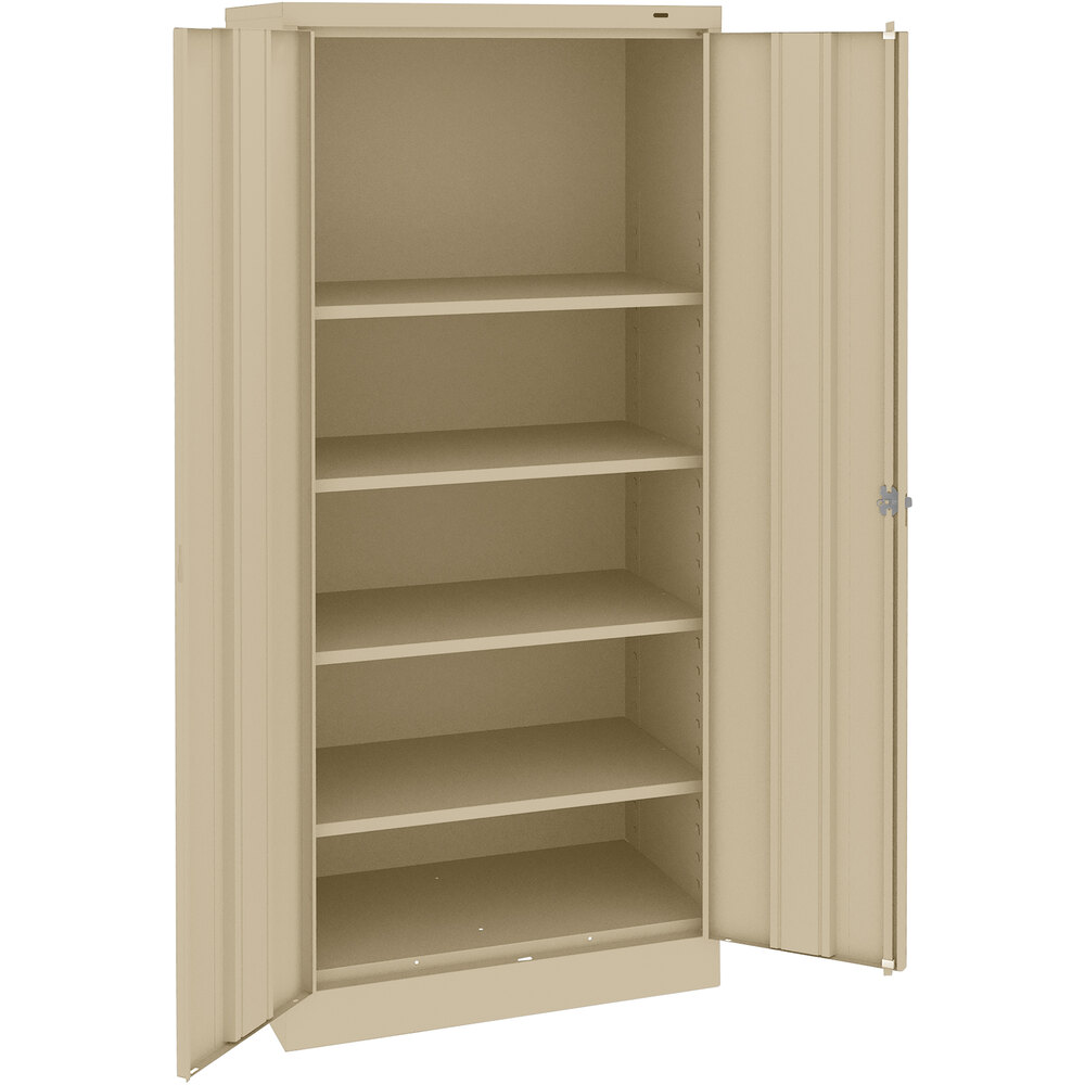 Tennsco 18" x 30" x 72" Sand Standard Storage Cabinet with Solid Doors ...
