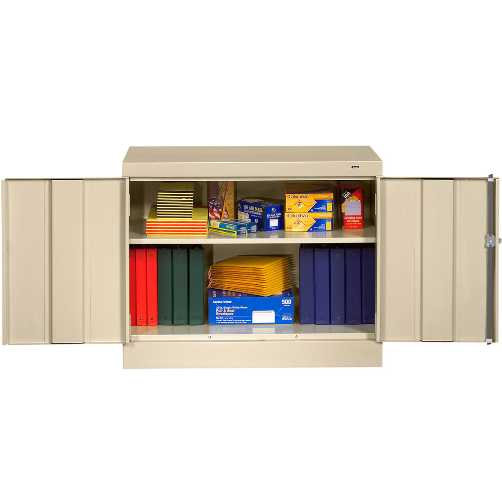 Tennsco 24" x 36" x 36" Sand Standard Storage Cabinet with Solid Doors ...