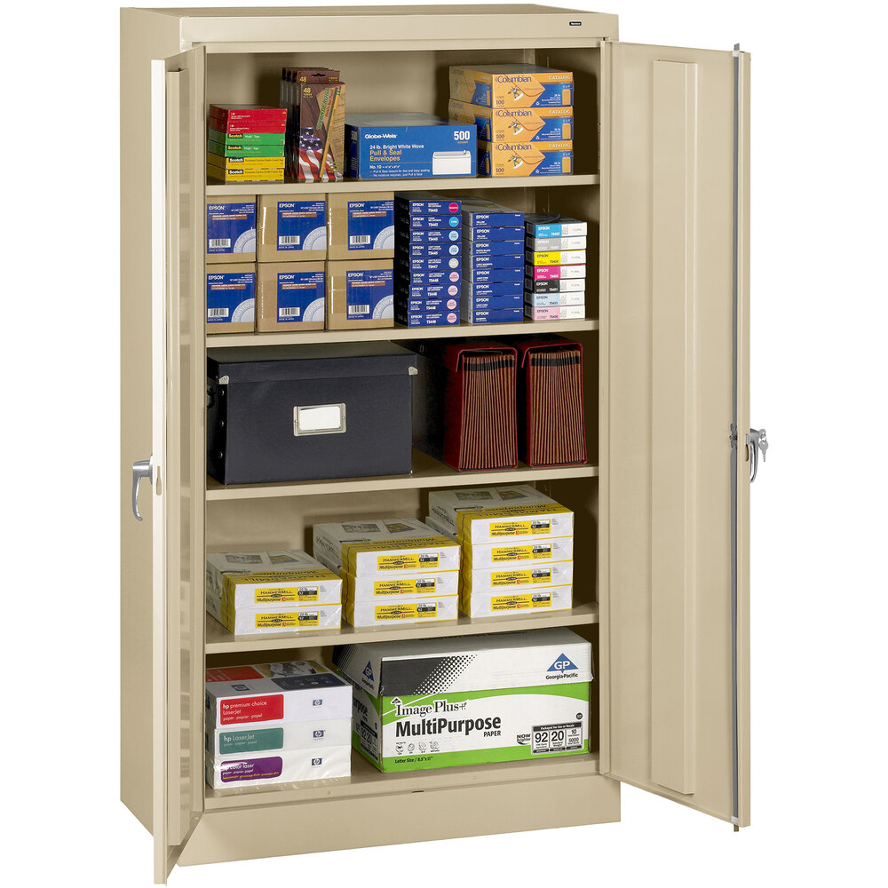 Tennsco 18" x 36" x 66" Sand Standard Storage Cabinet with Solid Doors ...