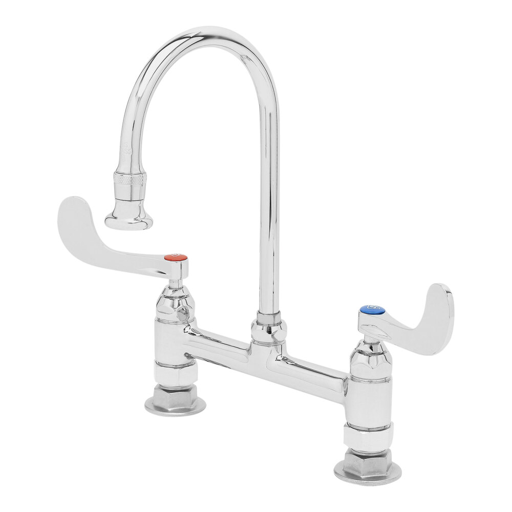 T&S B-0322 Deck Mounted Surgical Sink Faucet with 8" Adjustable Centers ...