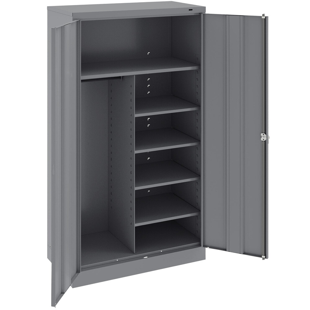 Tennsco 24" x 36" x 72" Dark Gray Standard Combination Cabinet with ...