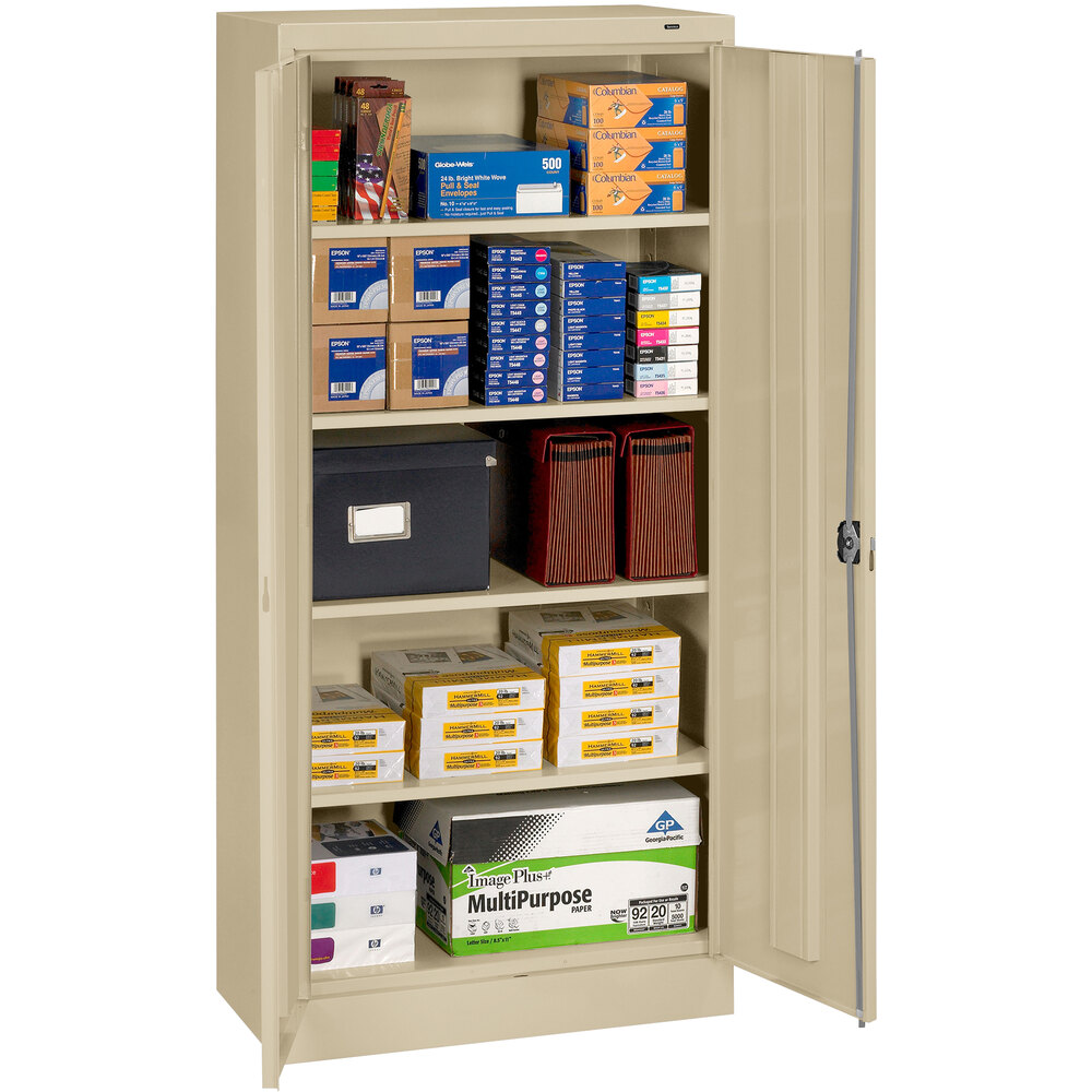 Tennsco 15" x 30" x 66" Sand Standard Storage Cabinet with Solid Doors ...