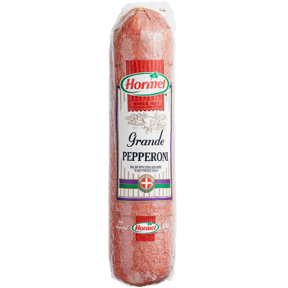 Hormel Unsliced Grande Pepperoni 4 lb. - 2/Case