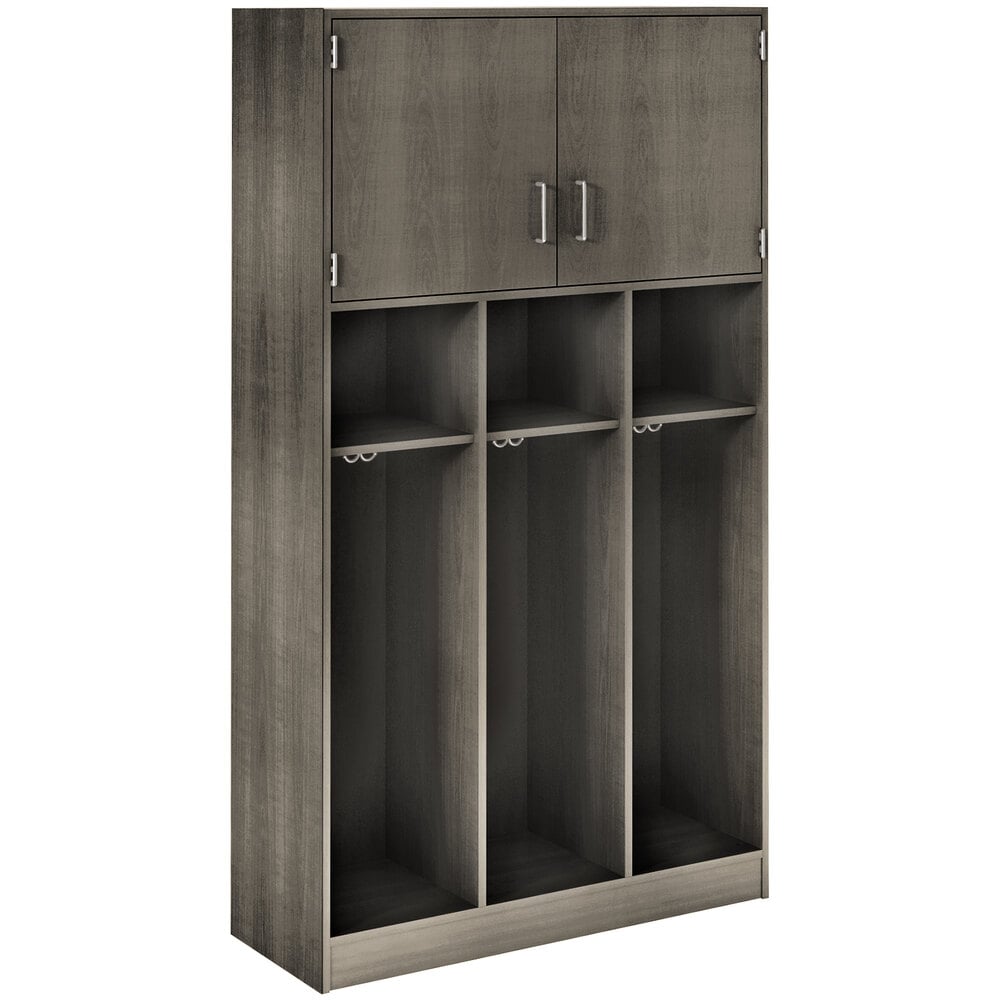 I.D. Systems 45" x 18" x 84" Dark Elm Triple Upper Door Storage Locker ...
