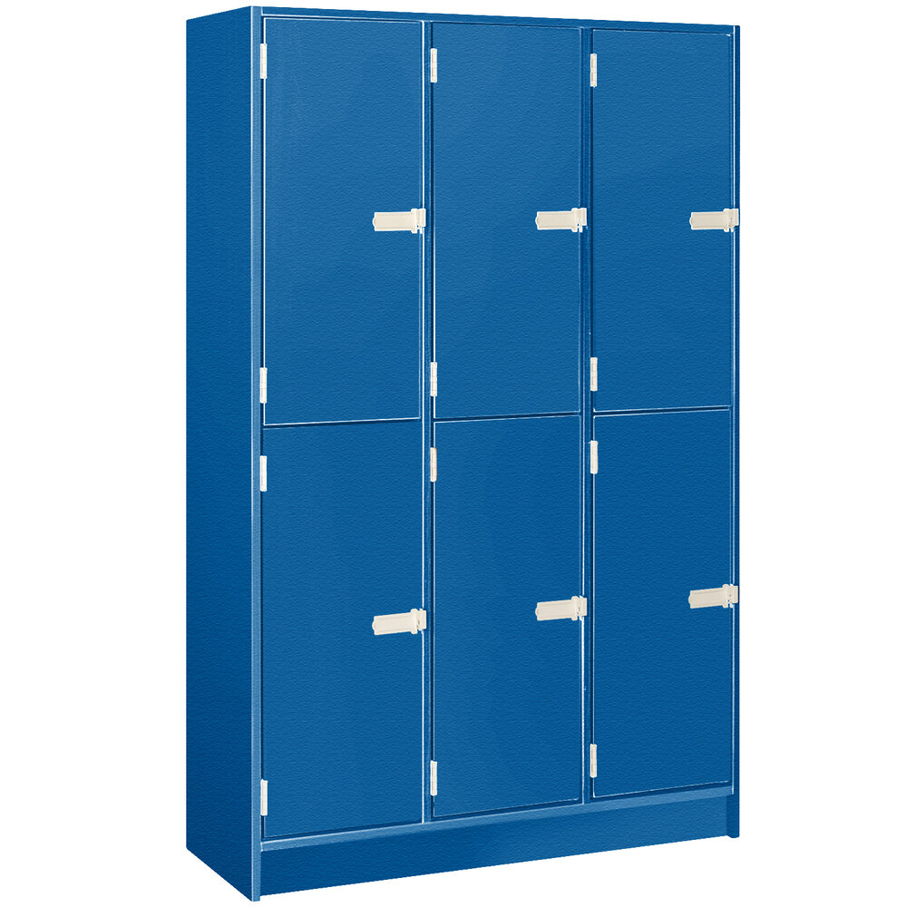 I.D. Systems 45" x 18" x 72" Royal Blue Triple Door Storage Locker with ...