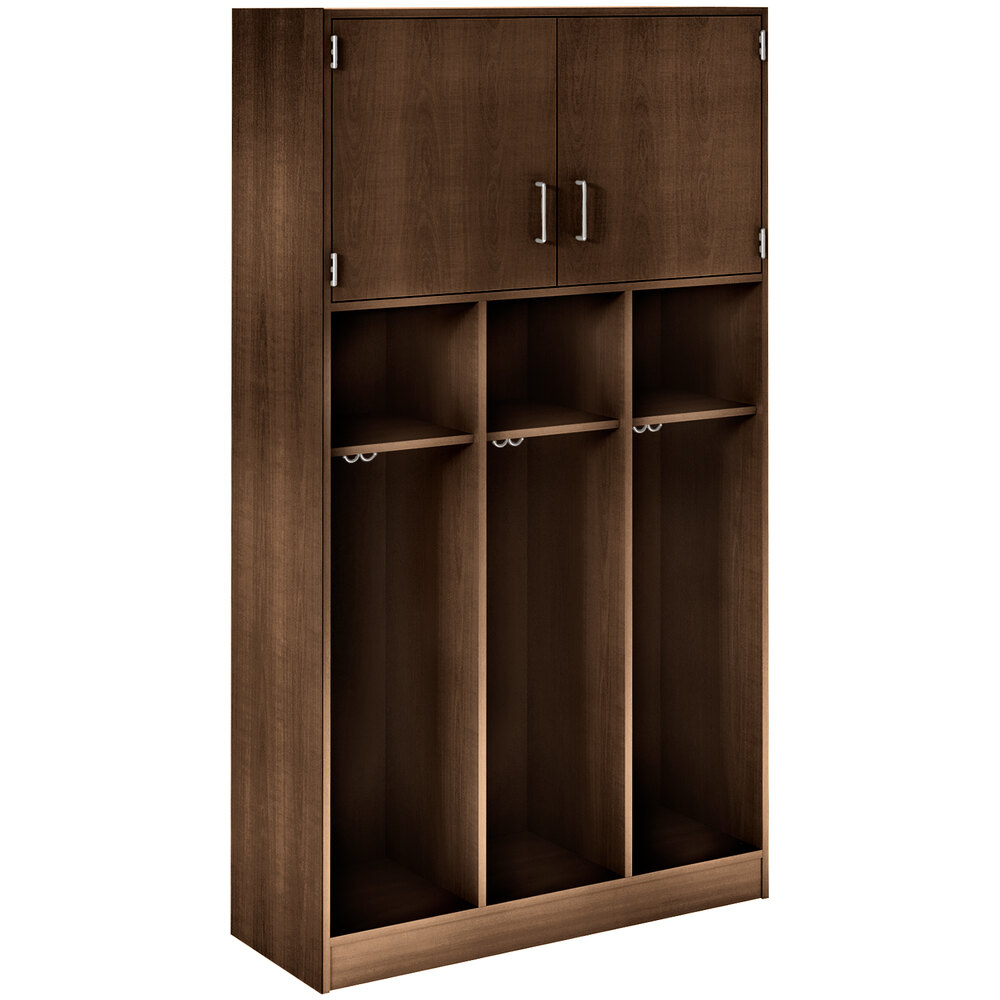 I.D. Systems 45" x 18" x 84" Dark Walnut Triple Upper Door Storage ...