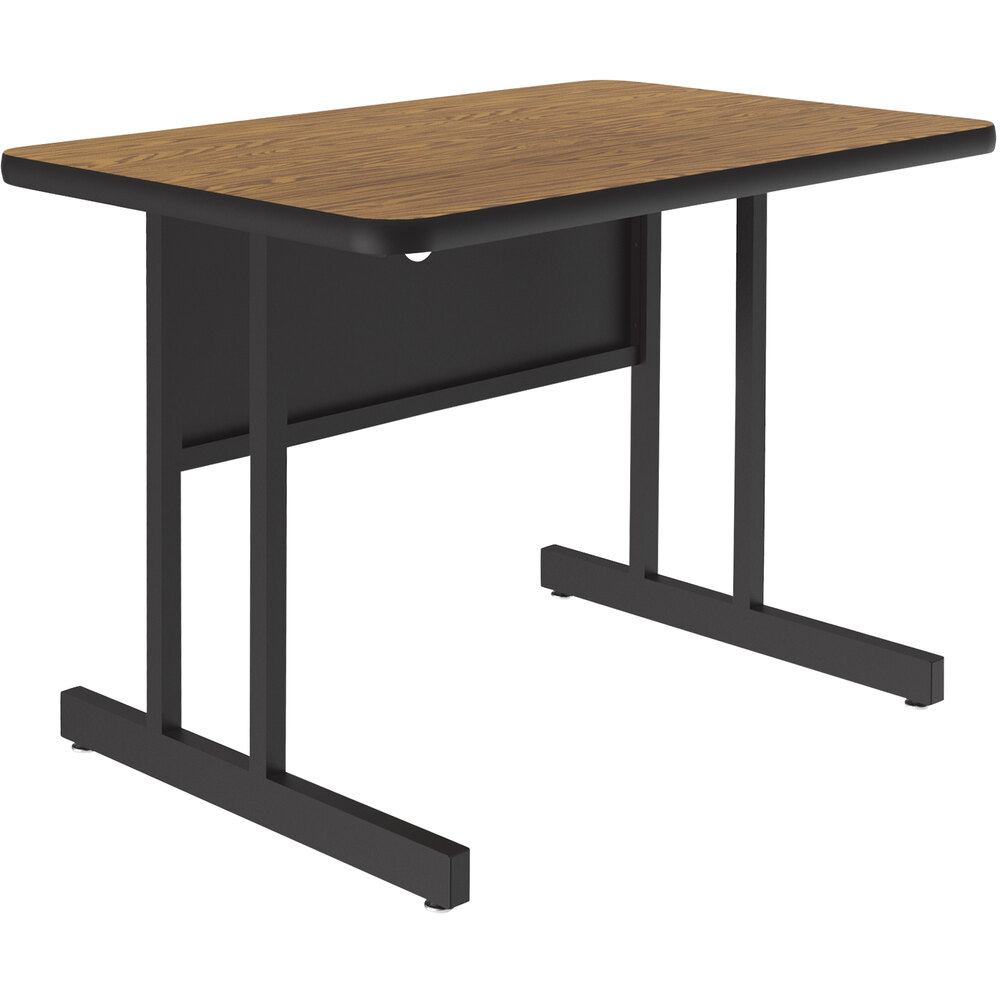 Correll 30" x 48" Rectangular Medium Oak Finish Keyboard Height Thermal ...