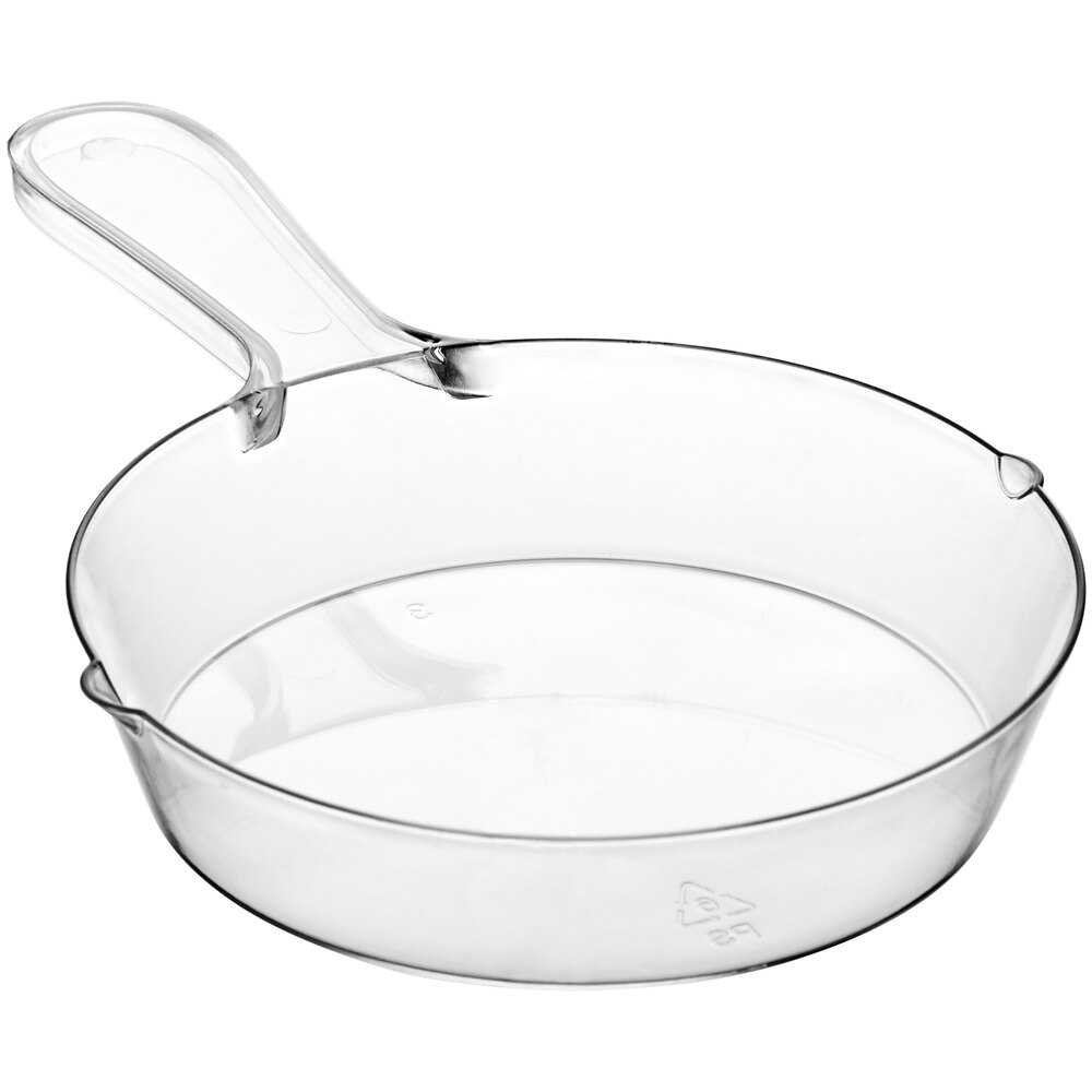 Choice 4 3/4" Clear Plastic Mini Appetizer Frying Pan - 200/Case