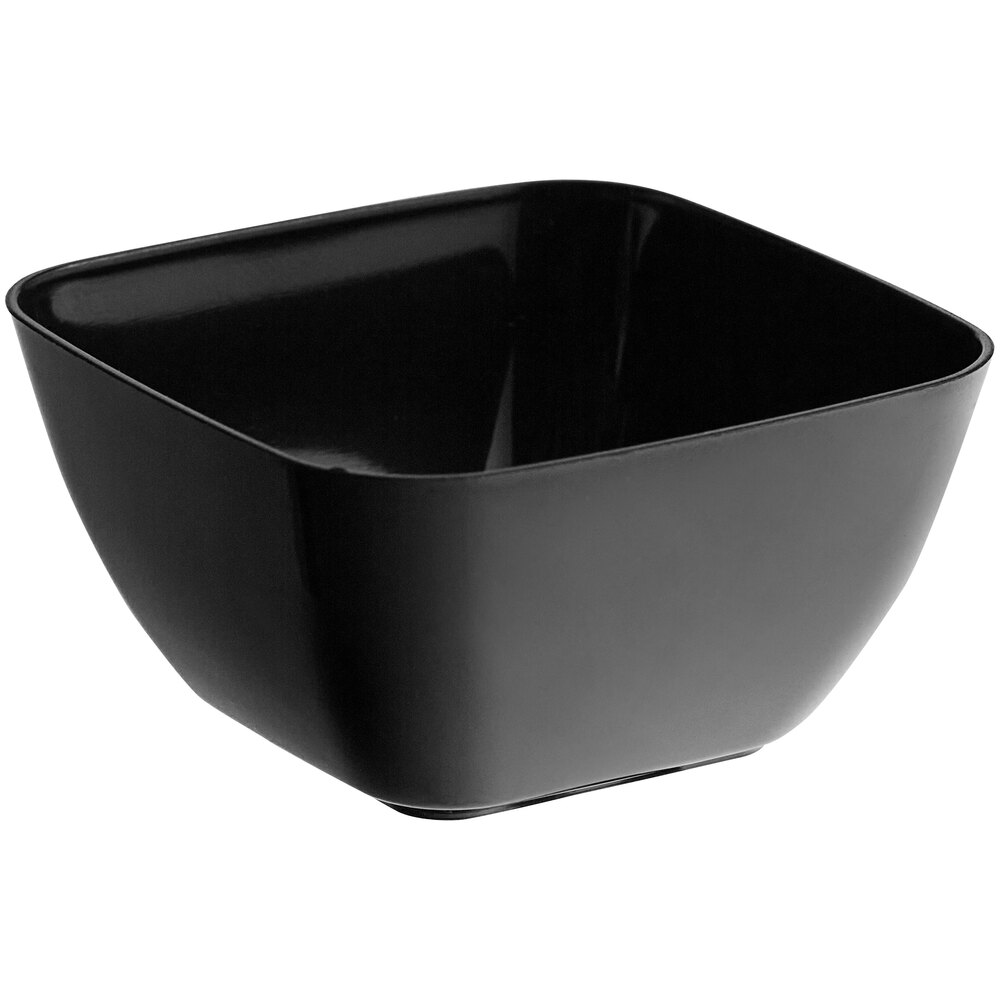 Choice 2.5 oz. Black Square Plastic Mini Bowl - 200/Case