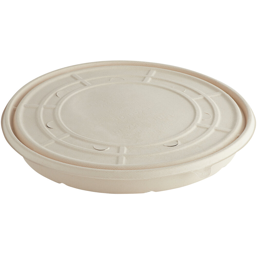 World Centric 14" Compostable Fiber Round Clamshell Pizza Container ...
