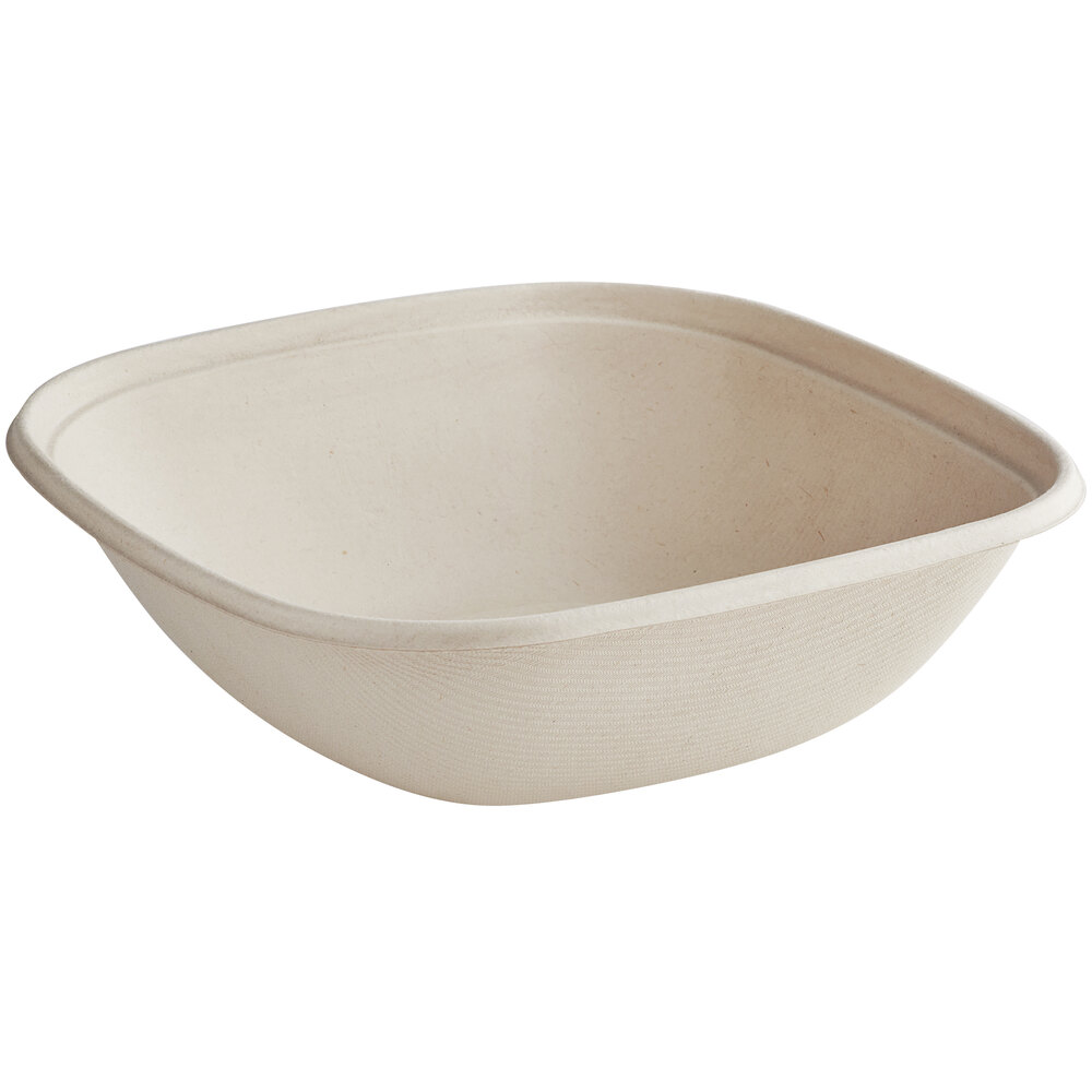 World Centric 48 oz. Compostable Square Fiber Bowl - 400/Case