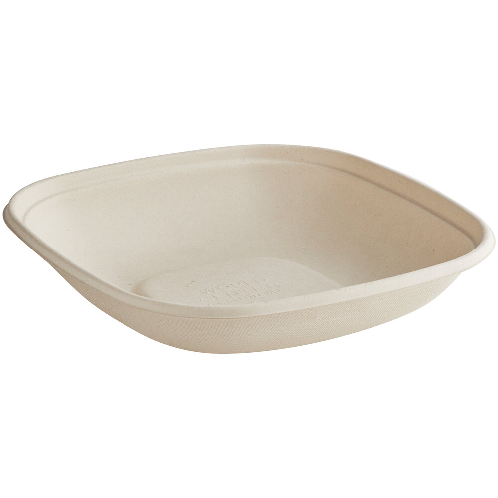 World Centric 32 oz. Compostable Square Fiber Bowl - 400/Case