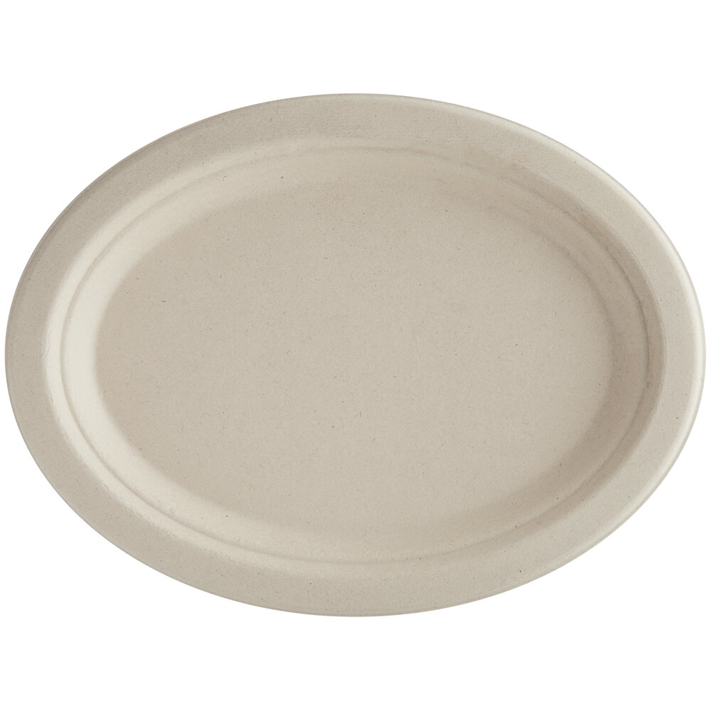 World Centric 10" Oval Compostable Fiber Plate - 500/Case