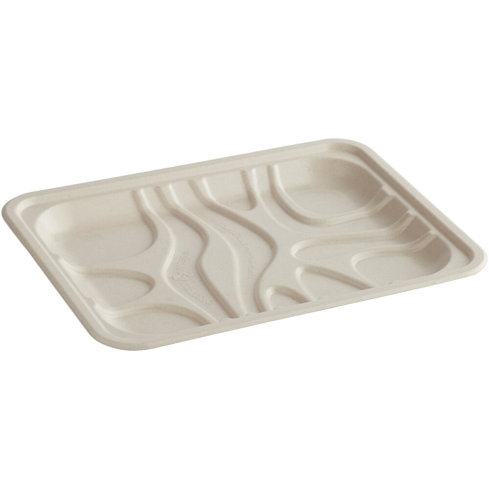World Centric Compostable Fiber Laminated Meat Tray 9 1/8" x 7 3/16" x ...