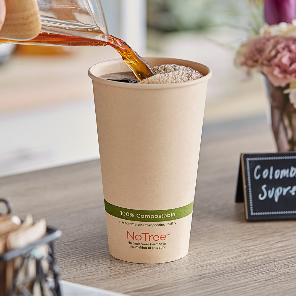 World Centric NoTree 16 oz. Natural Compostable Paper Hot Cup - 1000/Case