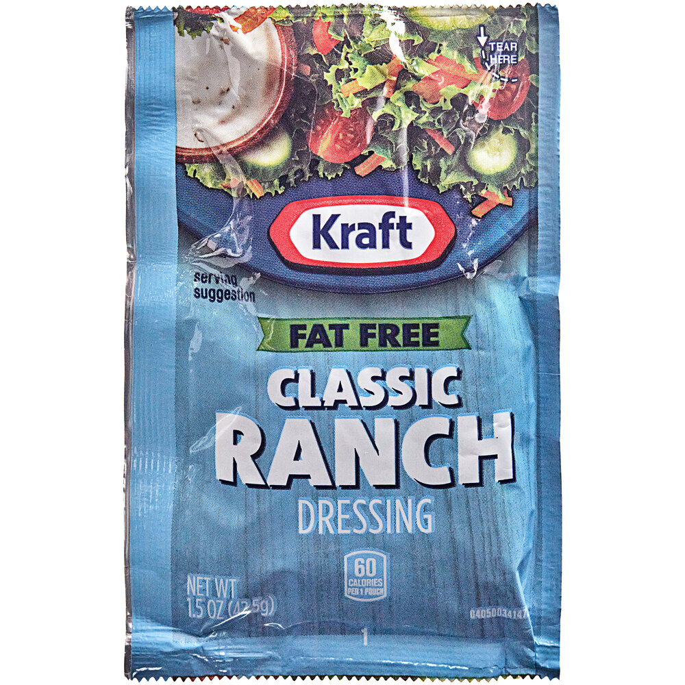 Kraft Fat-Free Ranch Dressing Packet 1.5 oz. - 60/Case