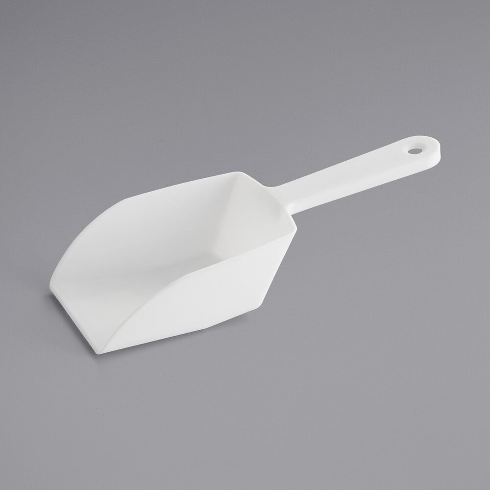 Choice 6 oz. White Plastic Flat Bottom Scoop