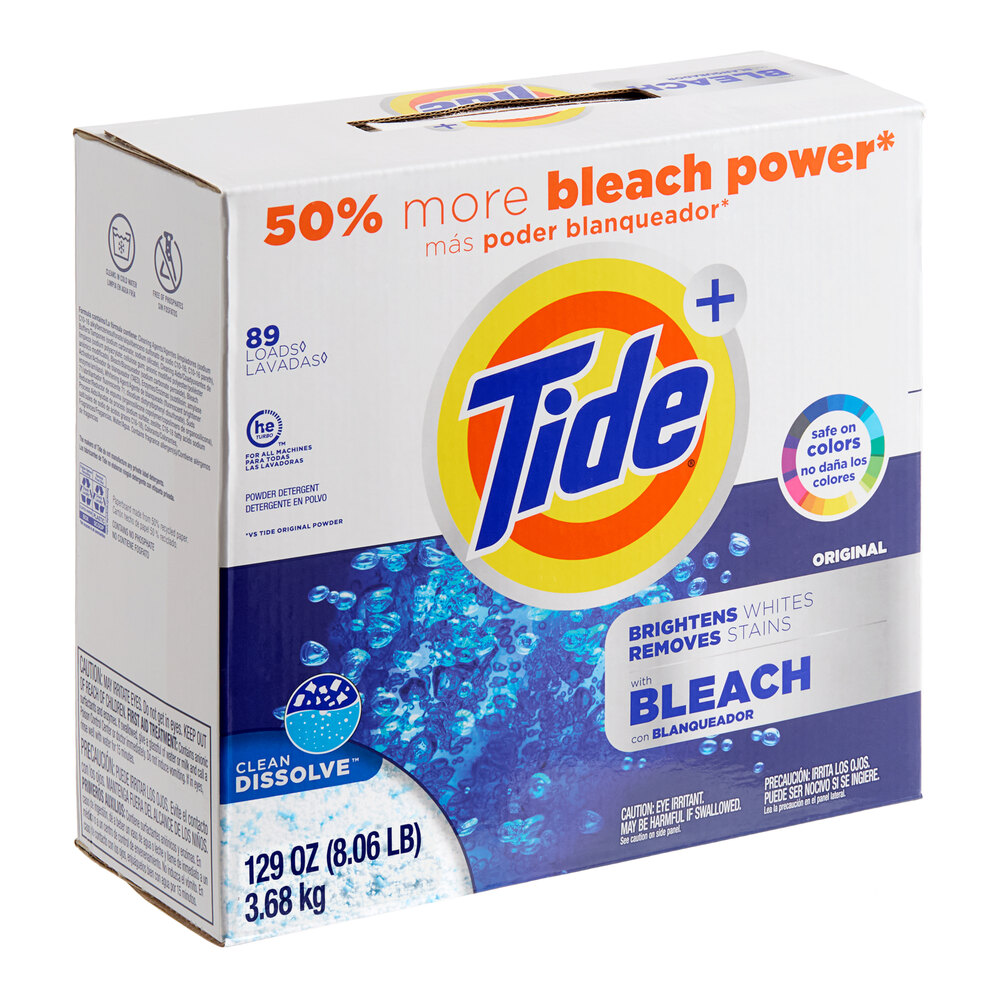 Tide 10030772166670 8.06 lb. / 129 oz. Laundry Detergent Powder Plus ...