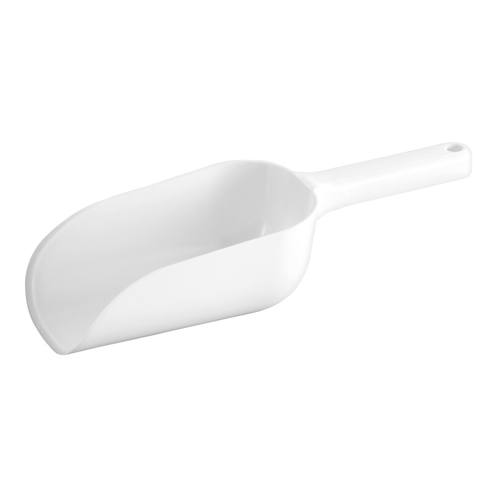 Choice 15 oz. White Plastic Round Bottom Scoop