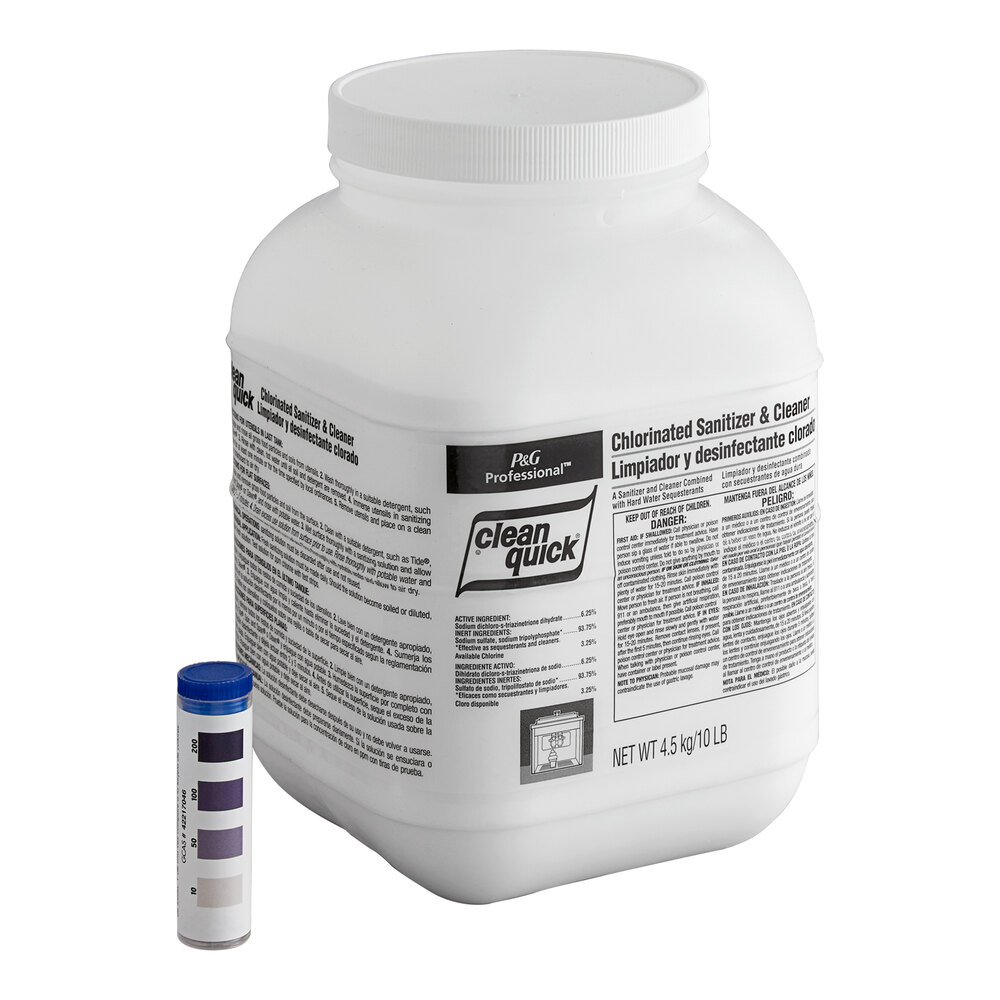 Clean Quick 02580 Chlorinated Sanitizer and Cleaner Powder 10 lb. - 3/Case