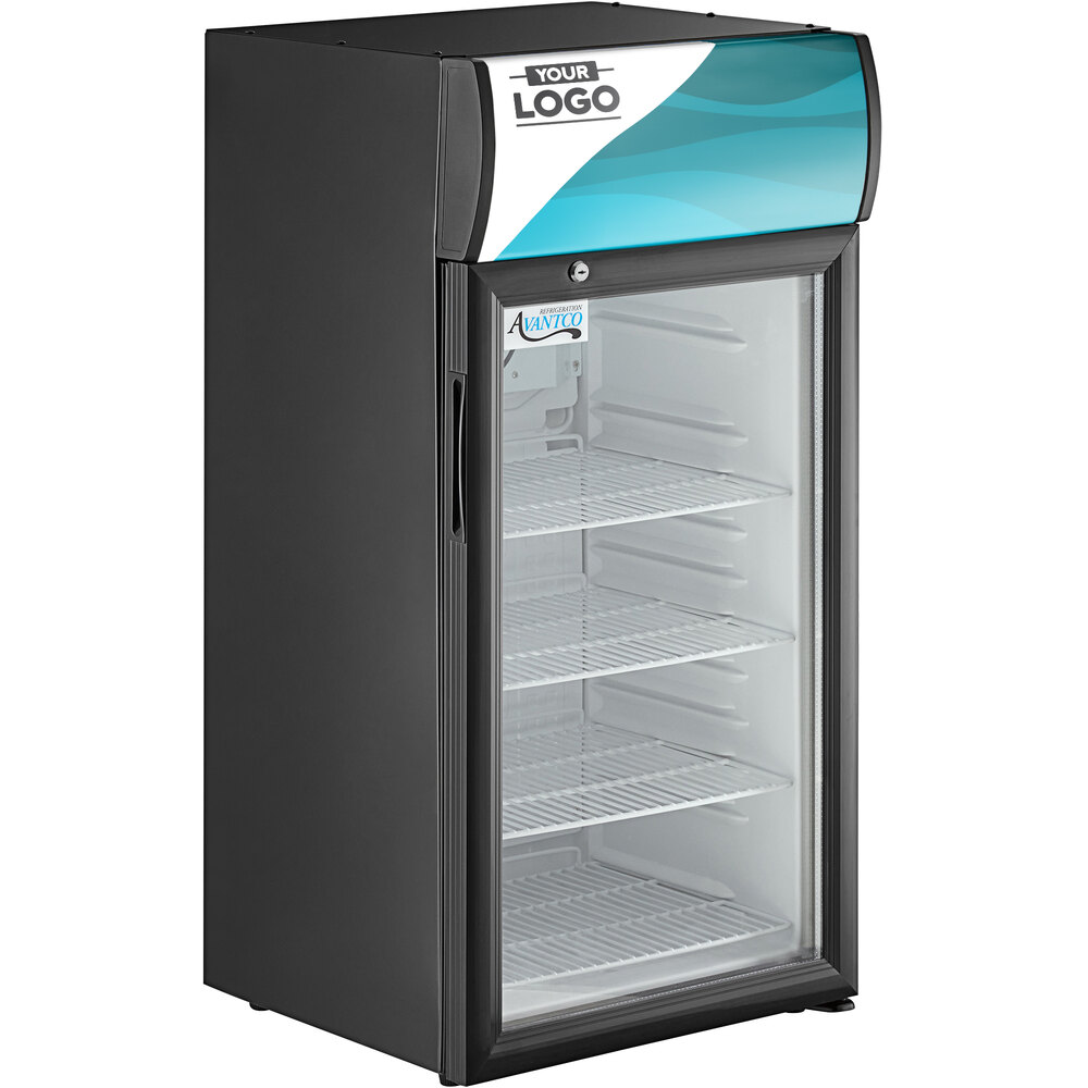 Avantco SC-80 Black Countertop Display Refrigerator with Swing Door and ...