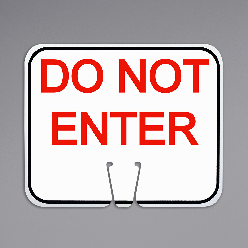 Cortina White / Red Single-Sided "Do Not Enter" Cone Sign 03-550R-DNE