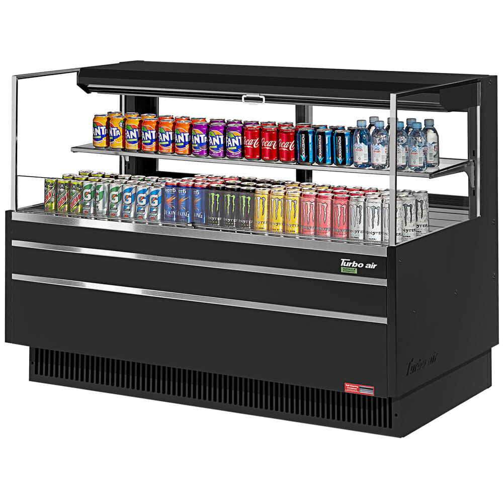 Turbo Air TOM-60L-UFD-B-2S-N 59" Black Horizontal Refrigerated Open ...