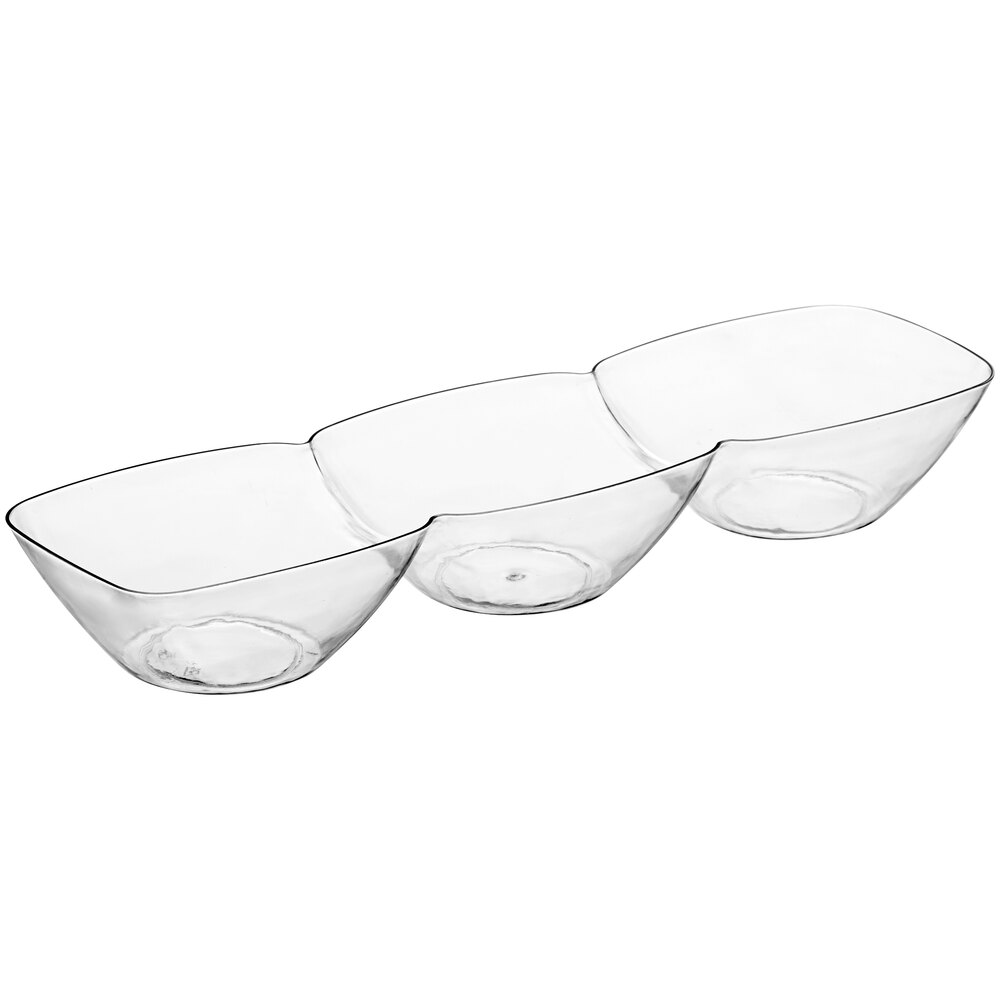 Choice 3 Compartment Clear Plastic Mini Tray 10 Pack