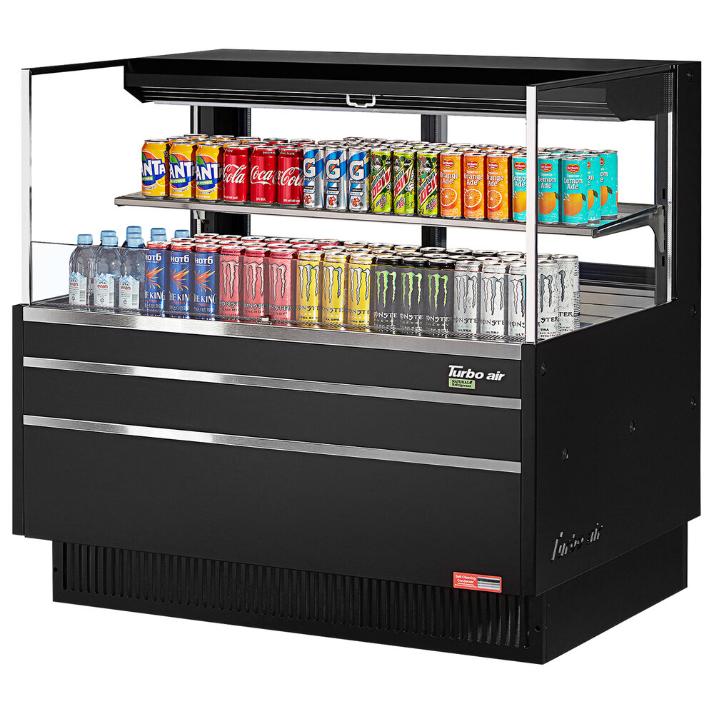 Turbo Air TOM-48L-UFD-B-2S-N 47" Black Horizontal Refrigerated Open ...