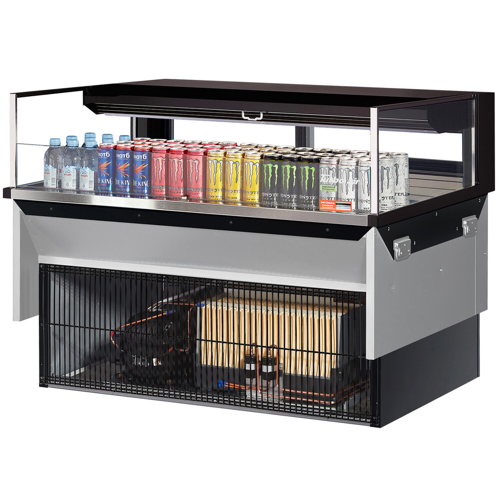 Turbo Air TOM-48L-UFD-B-1SI-N 48" Black Drop-In Refrigerated Open ...