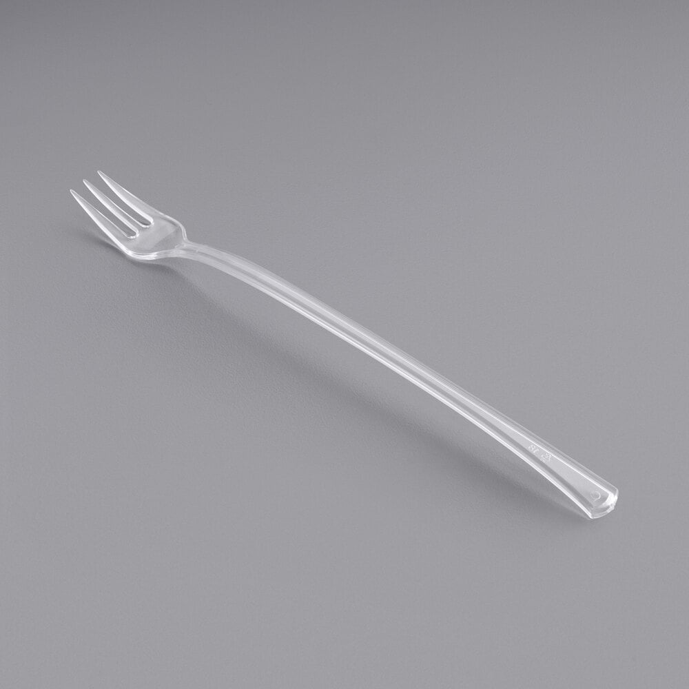 Visions 6" Clear Plastic Tasting Fork - 20/Pack