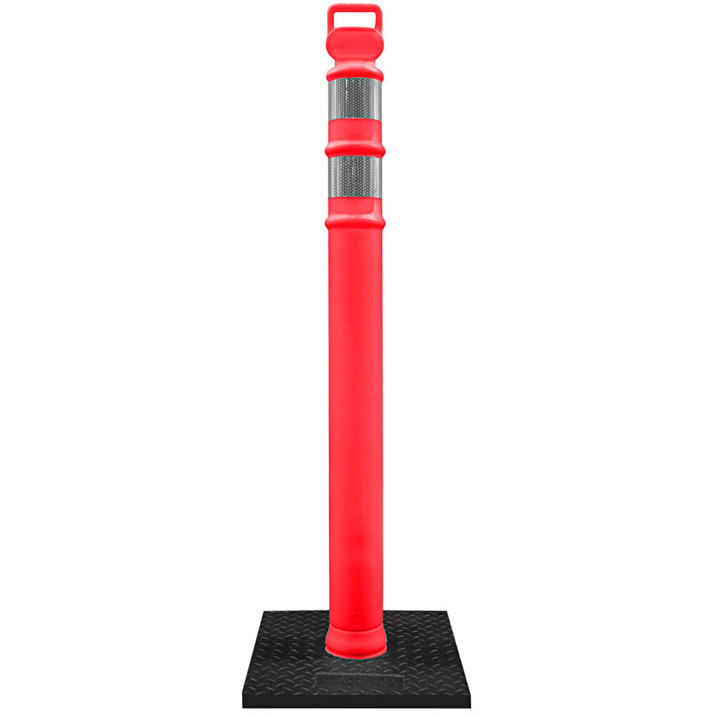 Cortina EZ Grab 45" Red Flared Post Delineator with 10 lb. Base and ...