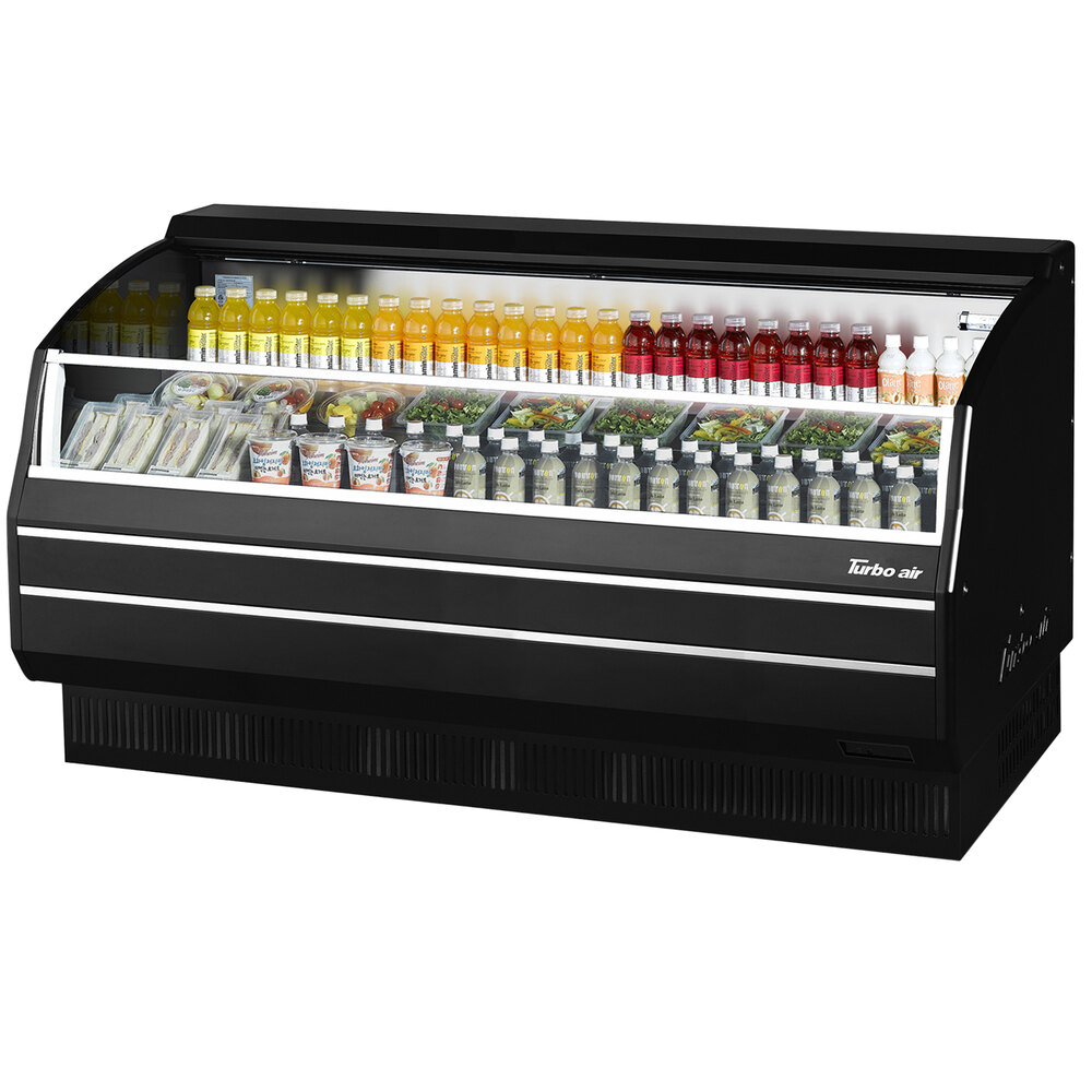 Turbo Air TOM-75SB-SP-N 75" Black Horizontal Refrigerated Open Curtain ...