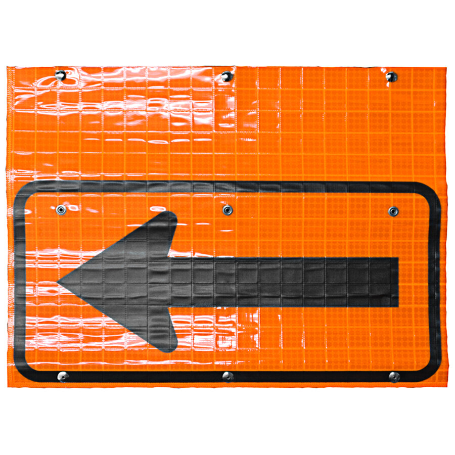 Cortina Superbright 24" x 12" Left Arrow Reflective Cone Bar Roll-Up ...