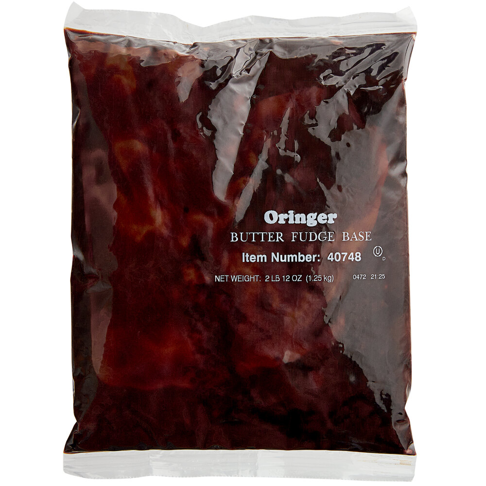 Oringer Butter Fudge Hard Serve Ice Cream Base 2.75 lb. Pouch - 12/Case