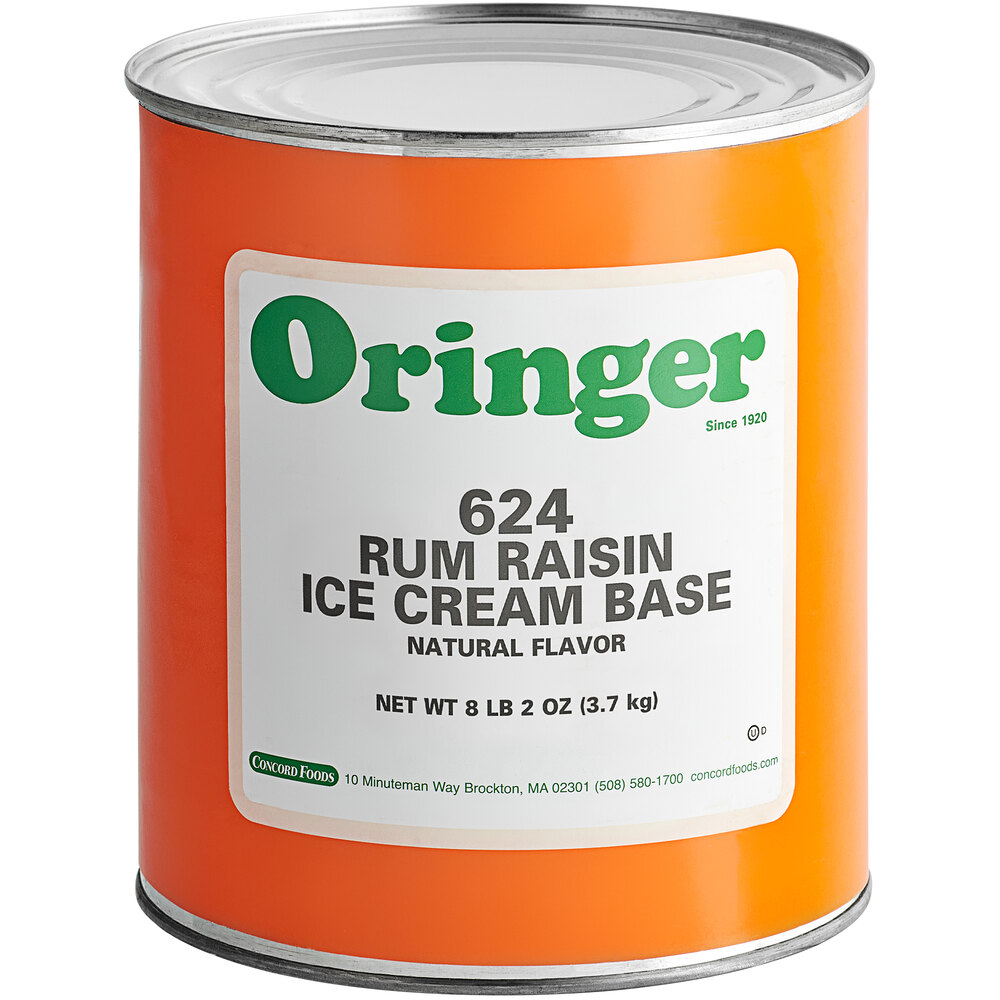 Oringer Rum Raisin Hard Serve Ice Cream Base #10 Can
