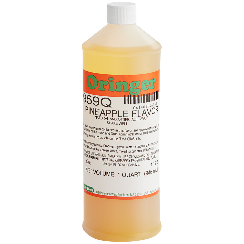 Oringer Pineapple Hard Serve Ice Cream Flavoring 1 Quart