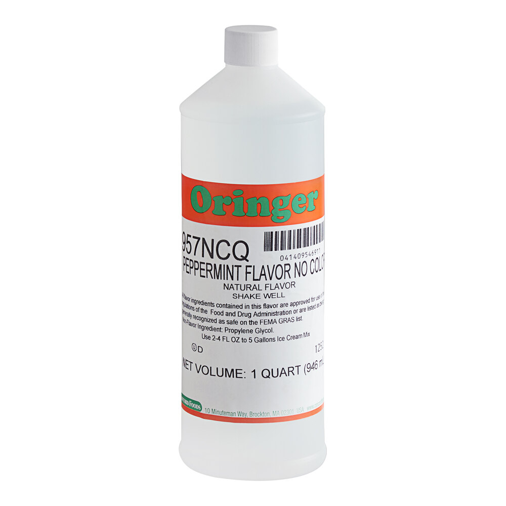 Oringer Peppermint Hard Serve Ice Cream Flavoring 1 Quart