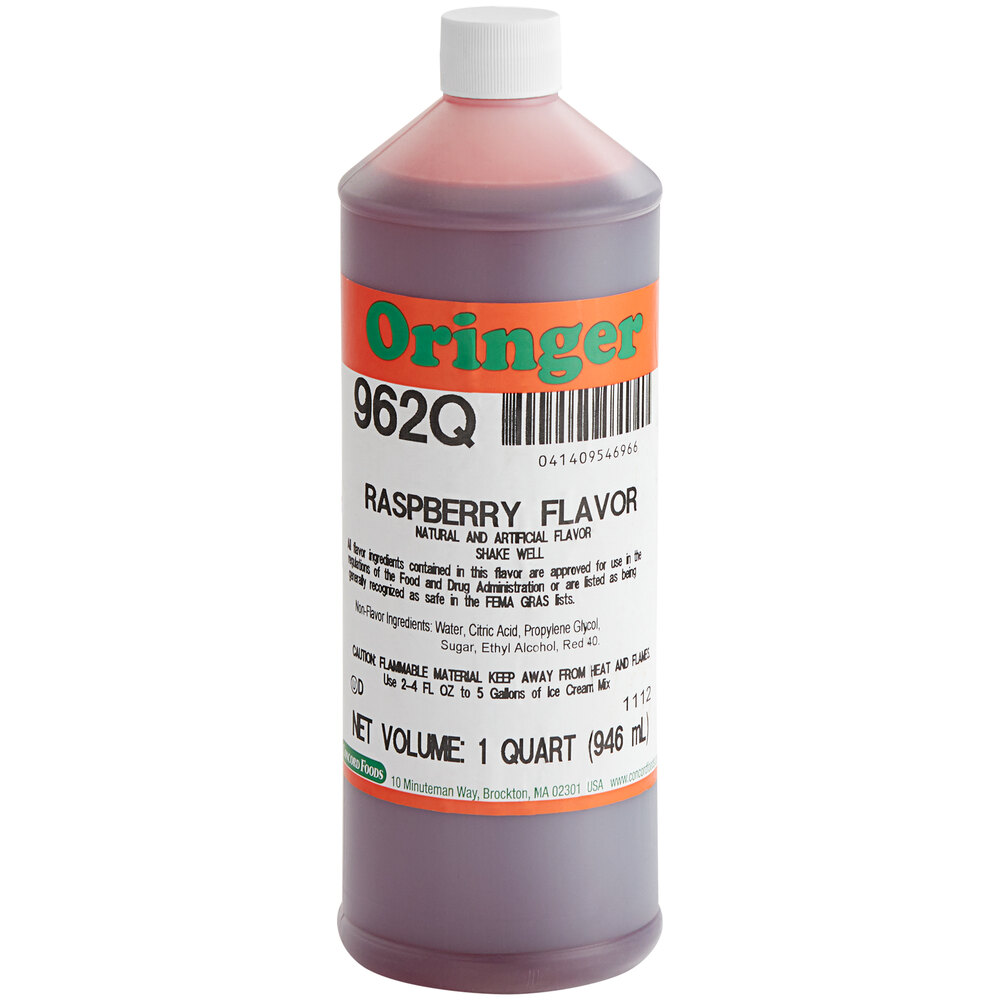 Oringer Red Raspberry Hard Serve Ice Cream Flavoring 1 Quart