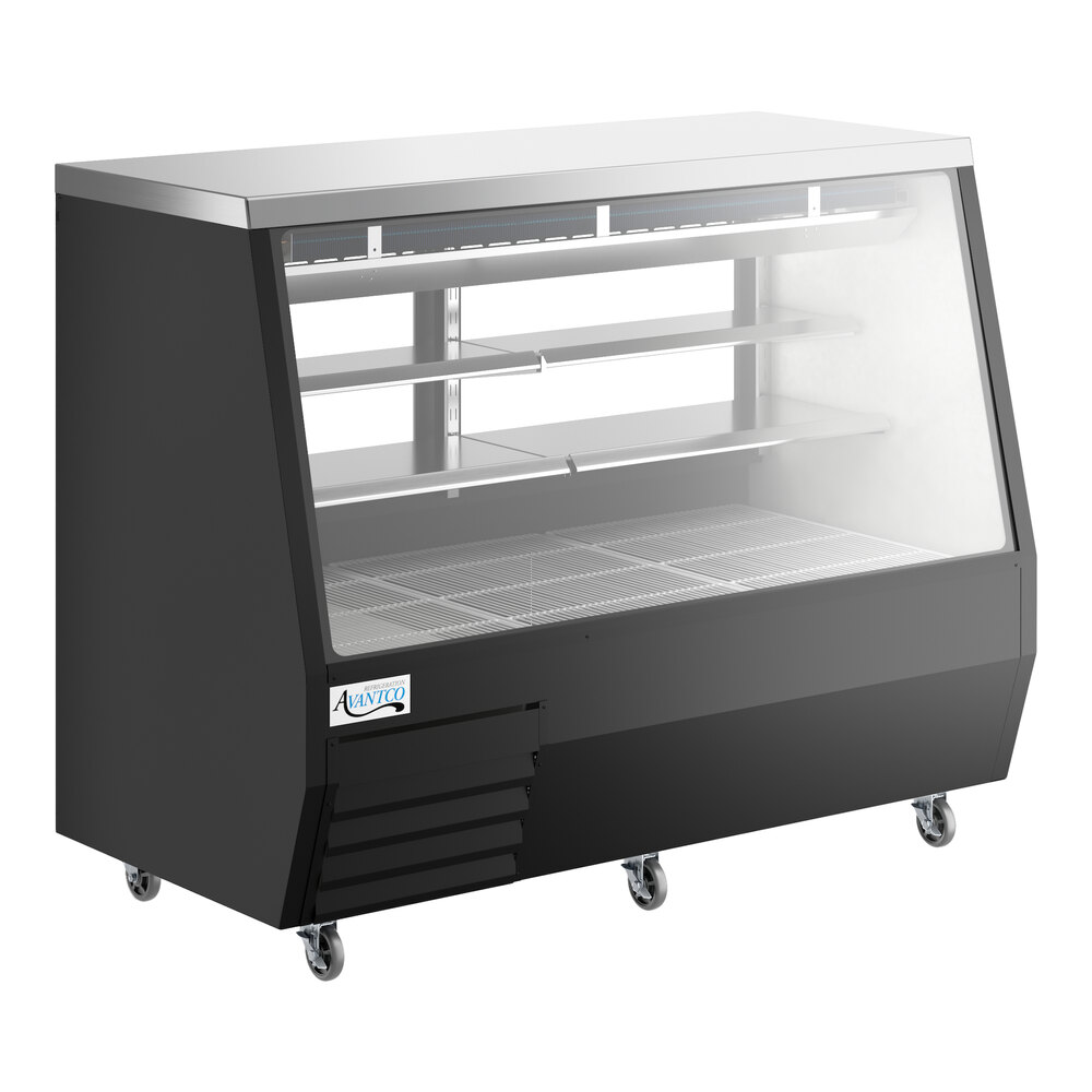 Avantco DDLC-71-B 71" Black Square Glass Refrigerated Deli Case