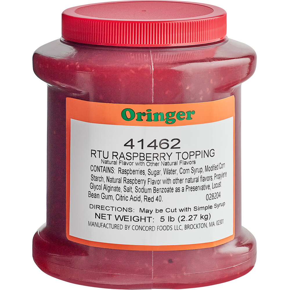 Oringer Raspberry Dessert & Ice Cream Topping (1/2 Gal)